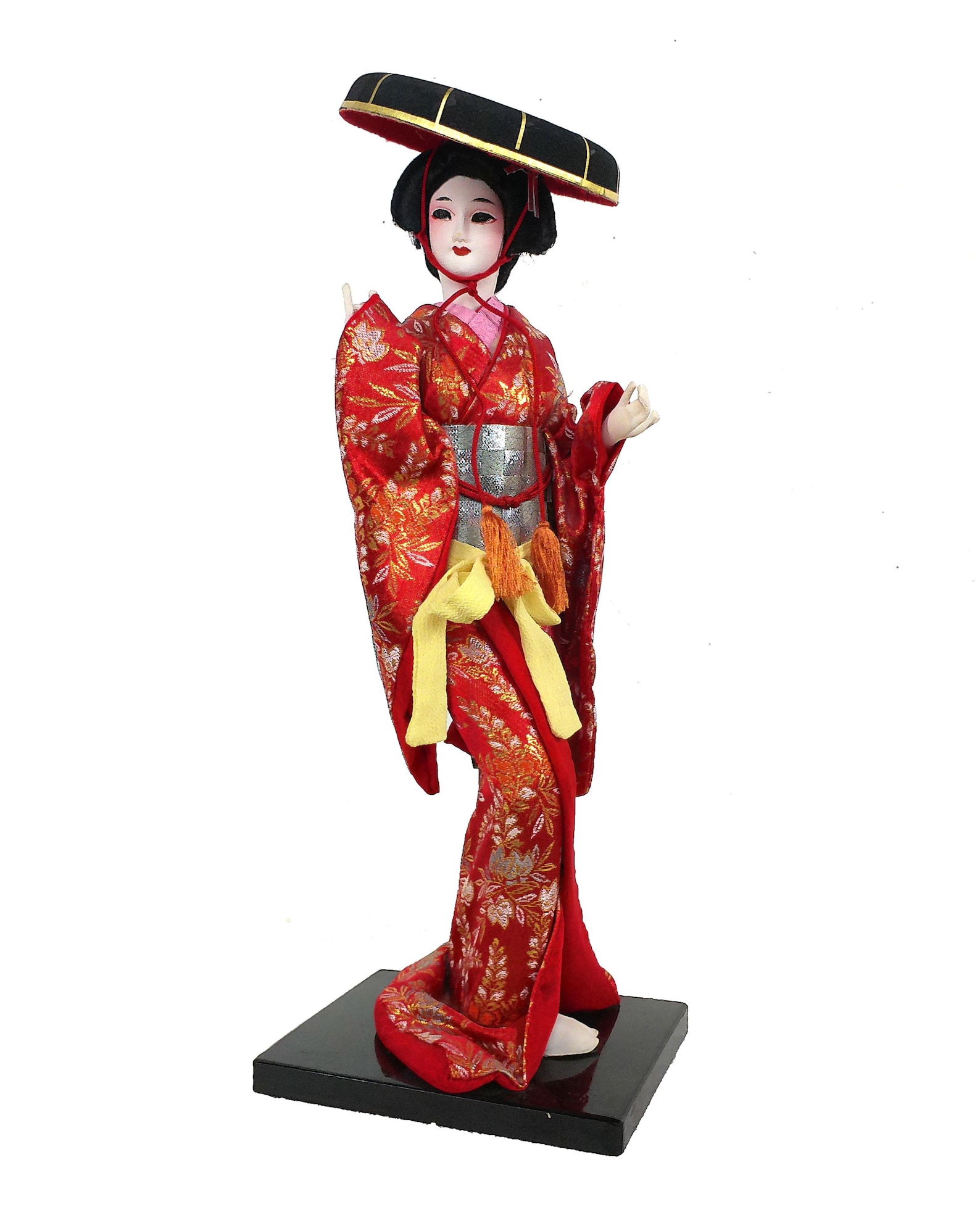 Japanese Vintage Nishi Geisha Doll With Red Kimono, Fujimusume, Kabuki ...