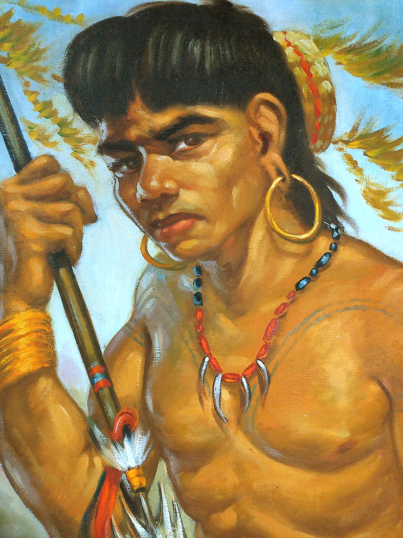 Filipino Pair of Igorot Portrait Paintings Attributed to Benjamin Alano ...