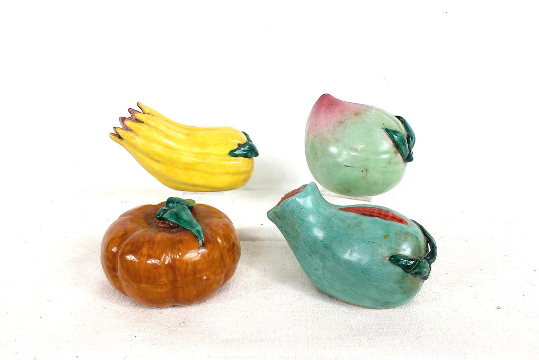 Chinese Famille Rose Altar Fruits, Chinoiserie Ceramic Sculpture Set - Etsy