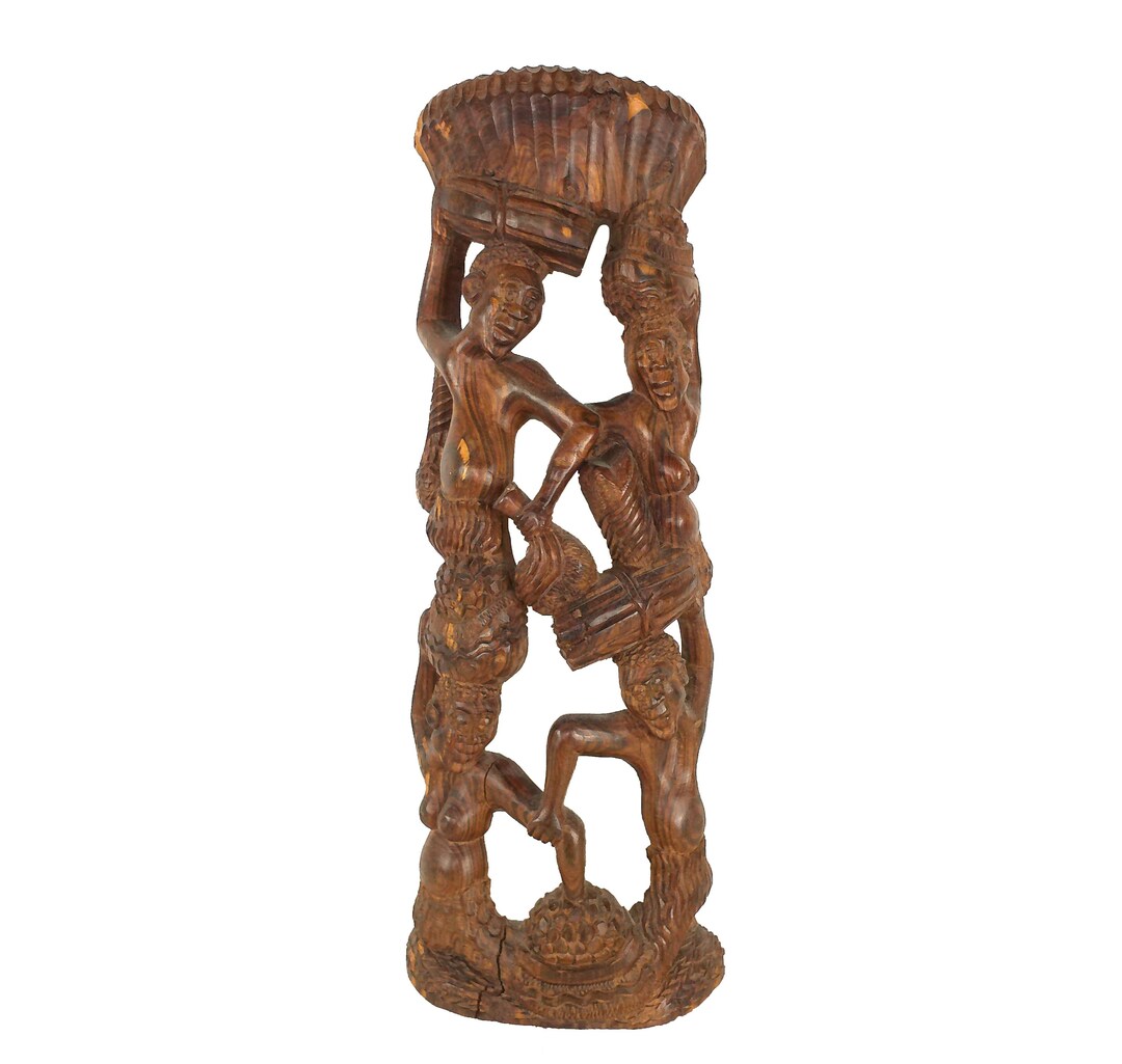 African Mid-century Makonde Tree Wooden Wall Art, African American Art ...