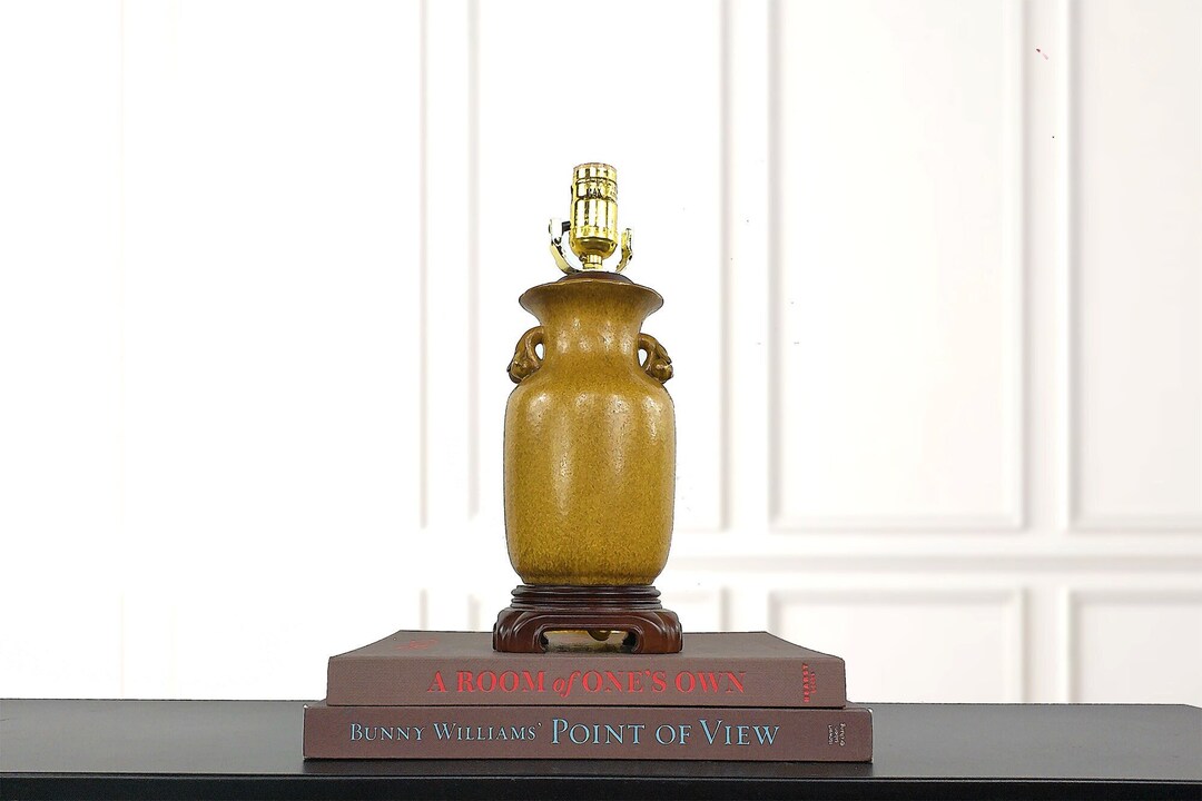 Chinese Antique Tang Dynasty Vase Desk Lamp, Yellow Ginger Jar ...