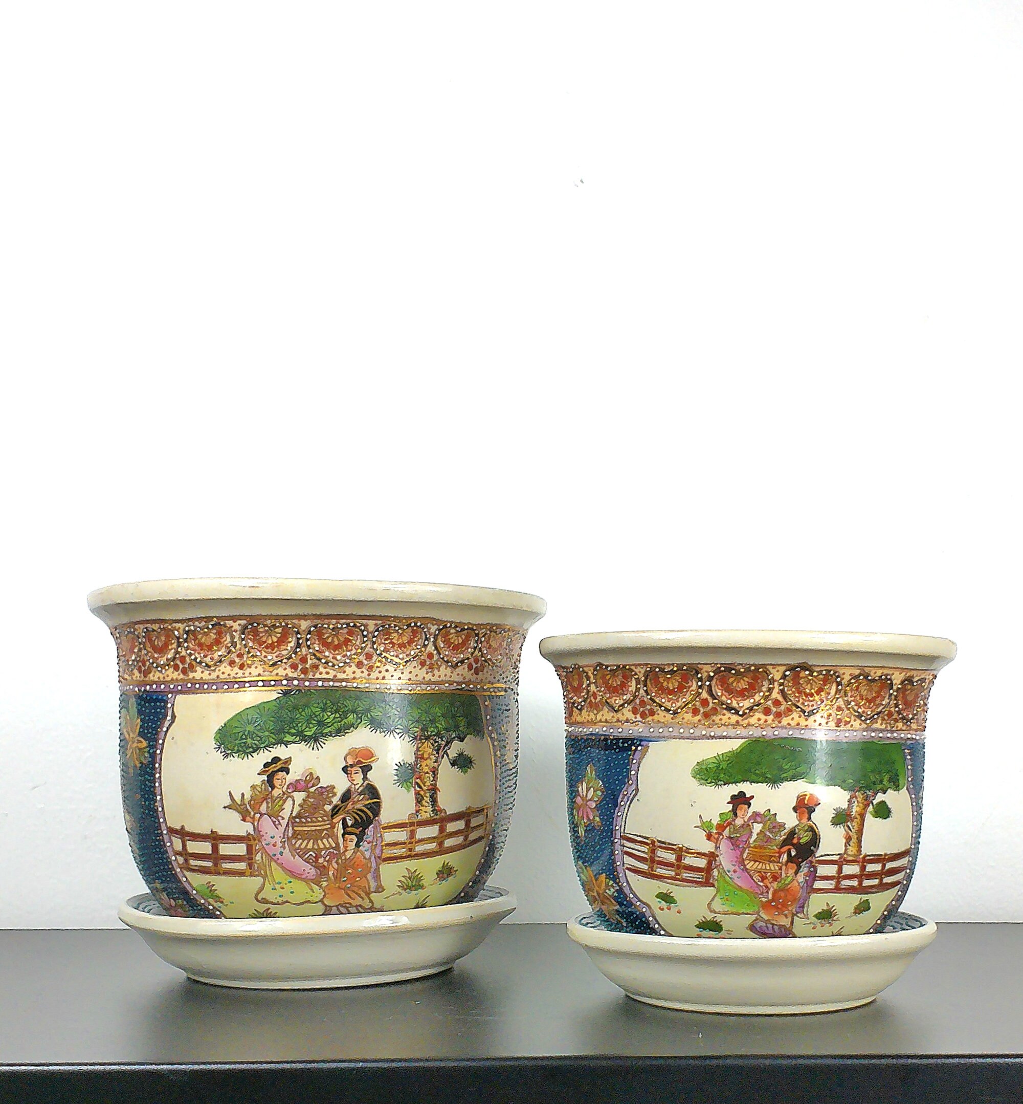 Japanese Planter, Chinoiserie Chic, Grand Millennial, Satsuma, Moriage ...