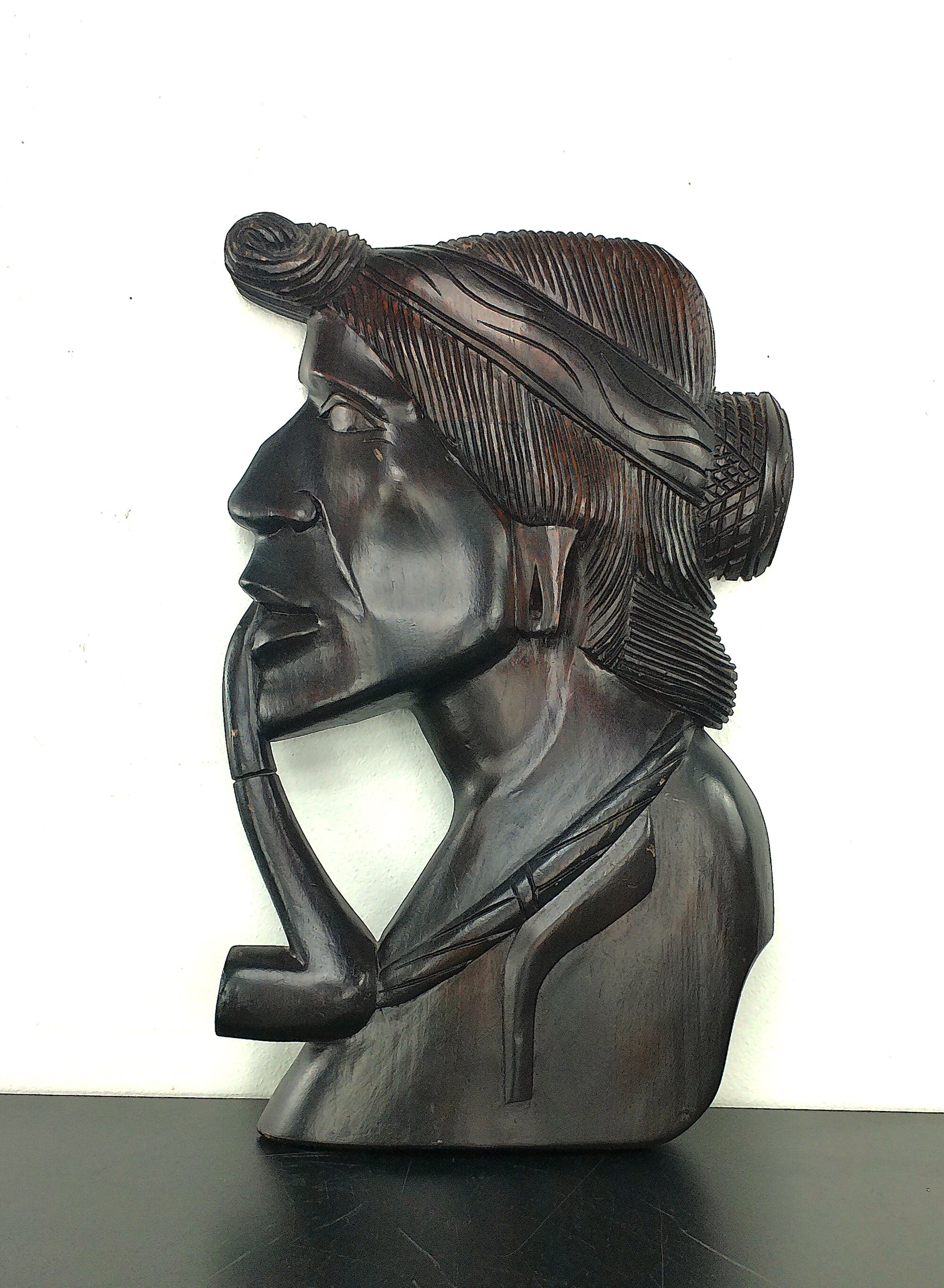 Philippines Igorot Pair of Portrait Busts, Ebony Wood Carving, Filipino ...