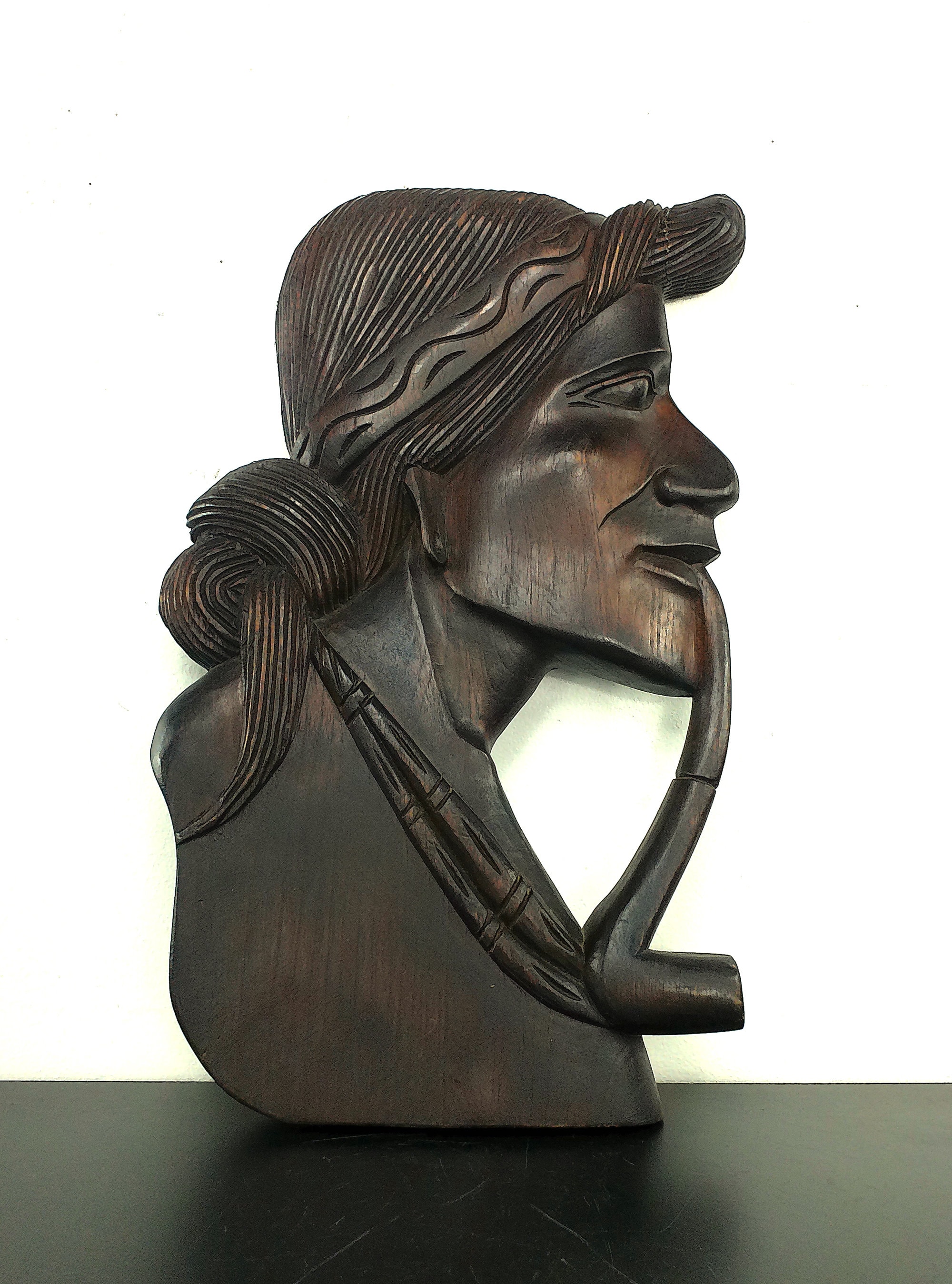 Philippines Igorot Pair of Portrait Busts, Ebony Wood Carving, Filipino ...