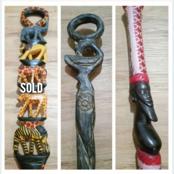 African Sankofa Walking Stick - Etsy
