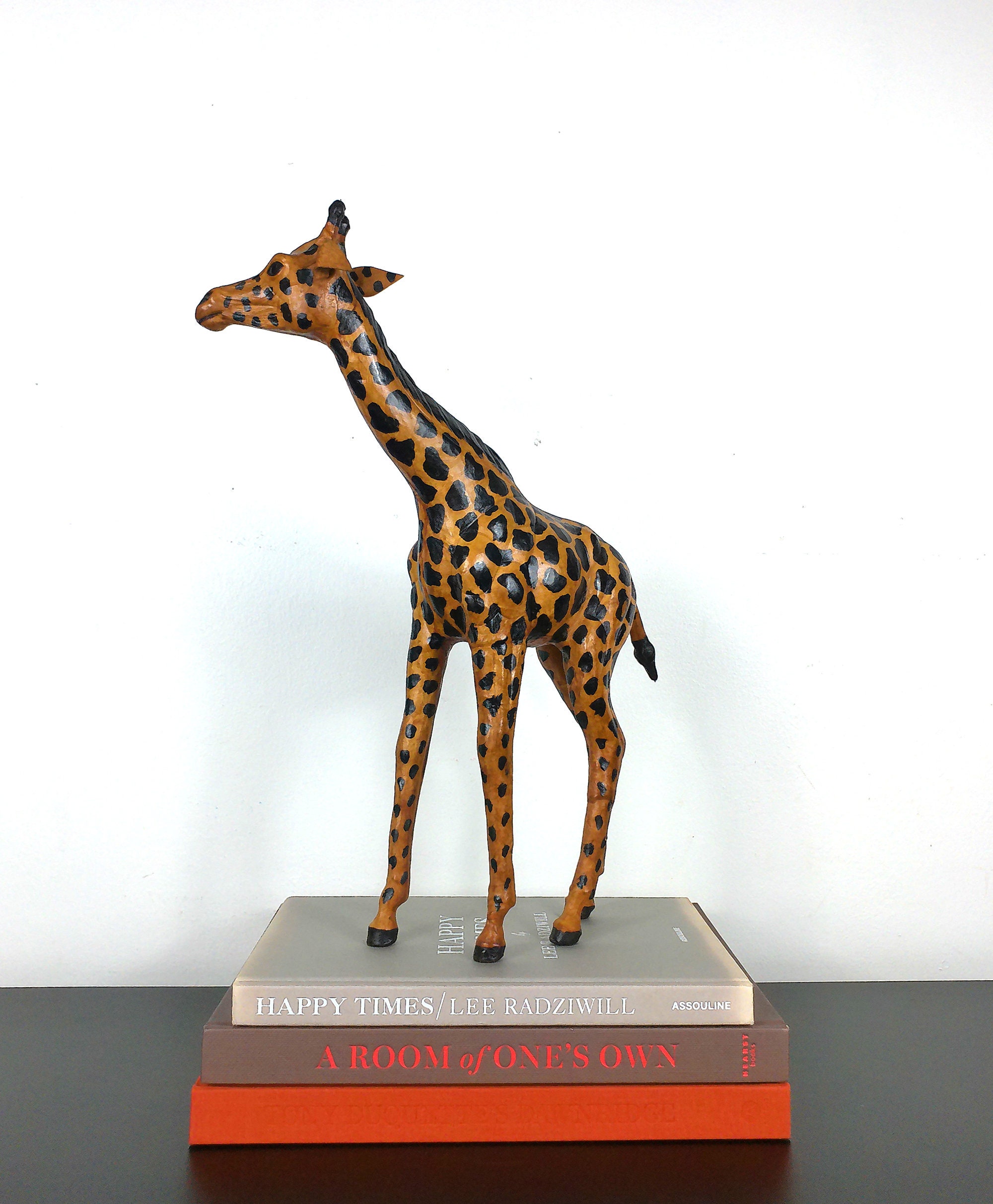 African Sculpture Leather Animal Statue Set Giraffe Statue - Etsy