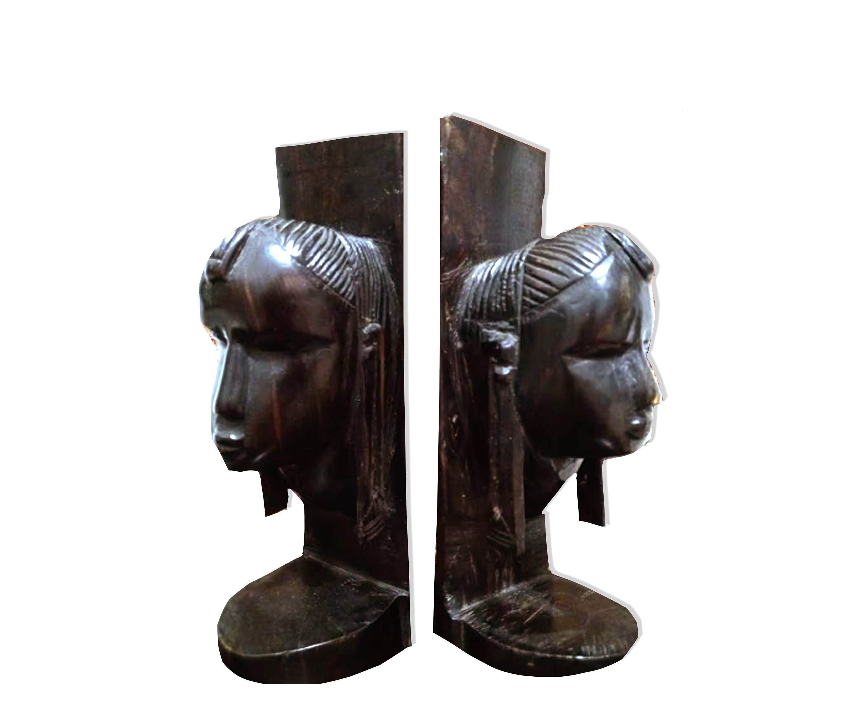 African Bookends Kenyan Ebony Wood Bookends Kenyan Hand - Etsy