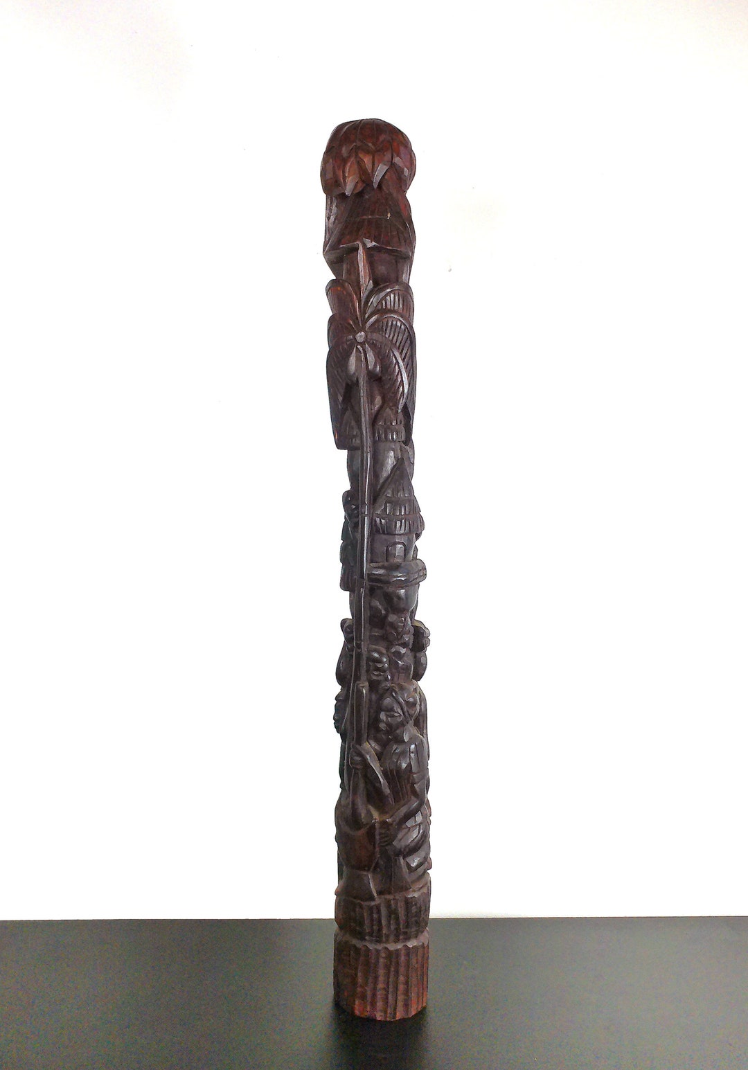 African Antique Makonde Tree, Ebony Wood, Tribal Carvings, Art Objects ...