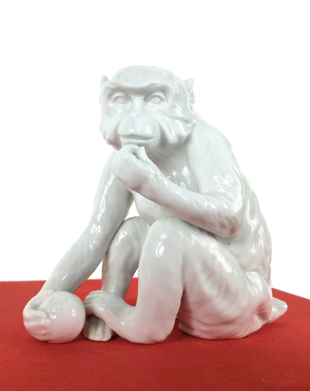 Antique 7" Hirado Porcelain Monkey Okimono, Blanc De Chine, Chinoiserie ...