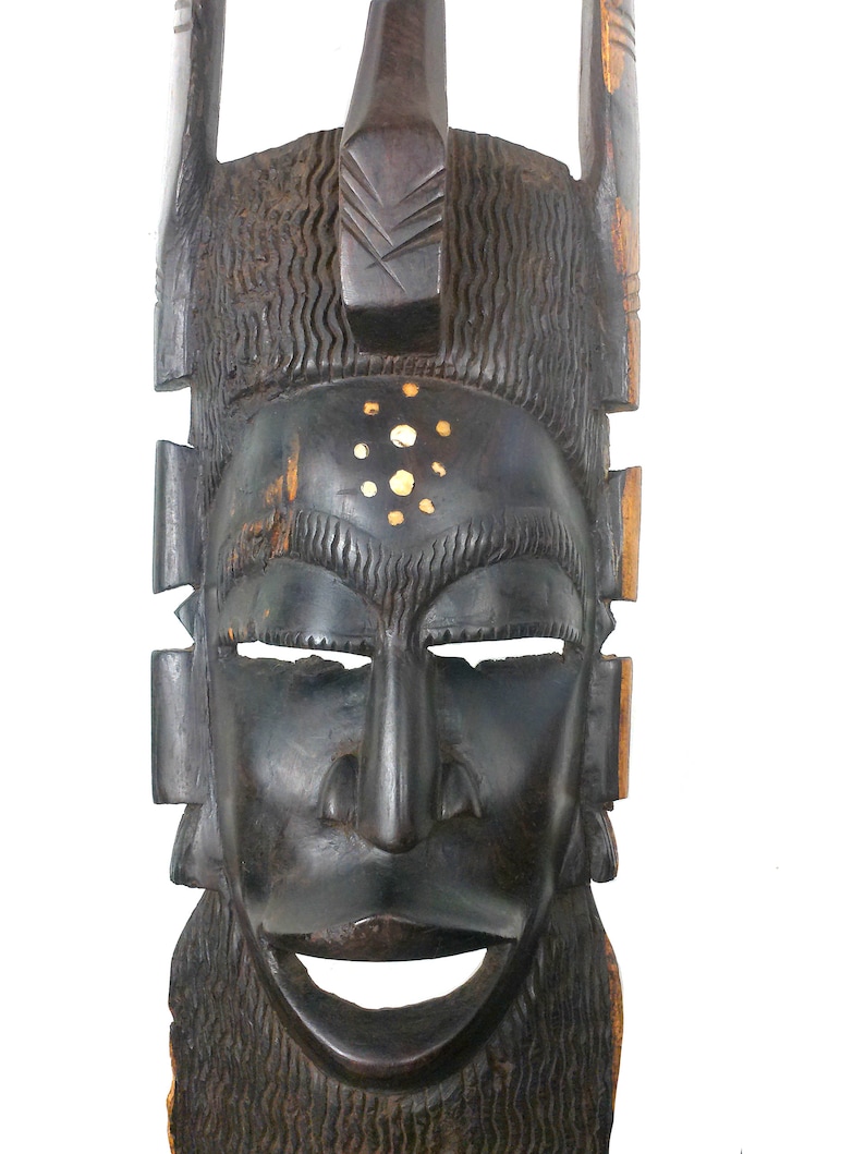 African Masks Senegalese Masks Hand Carved Wooden Bone Inlay - Etsy