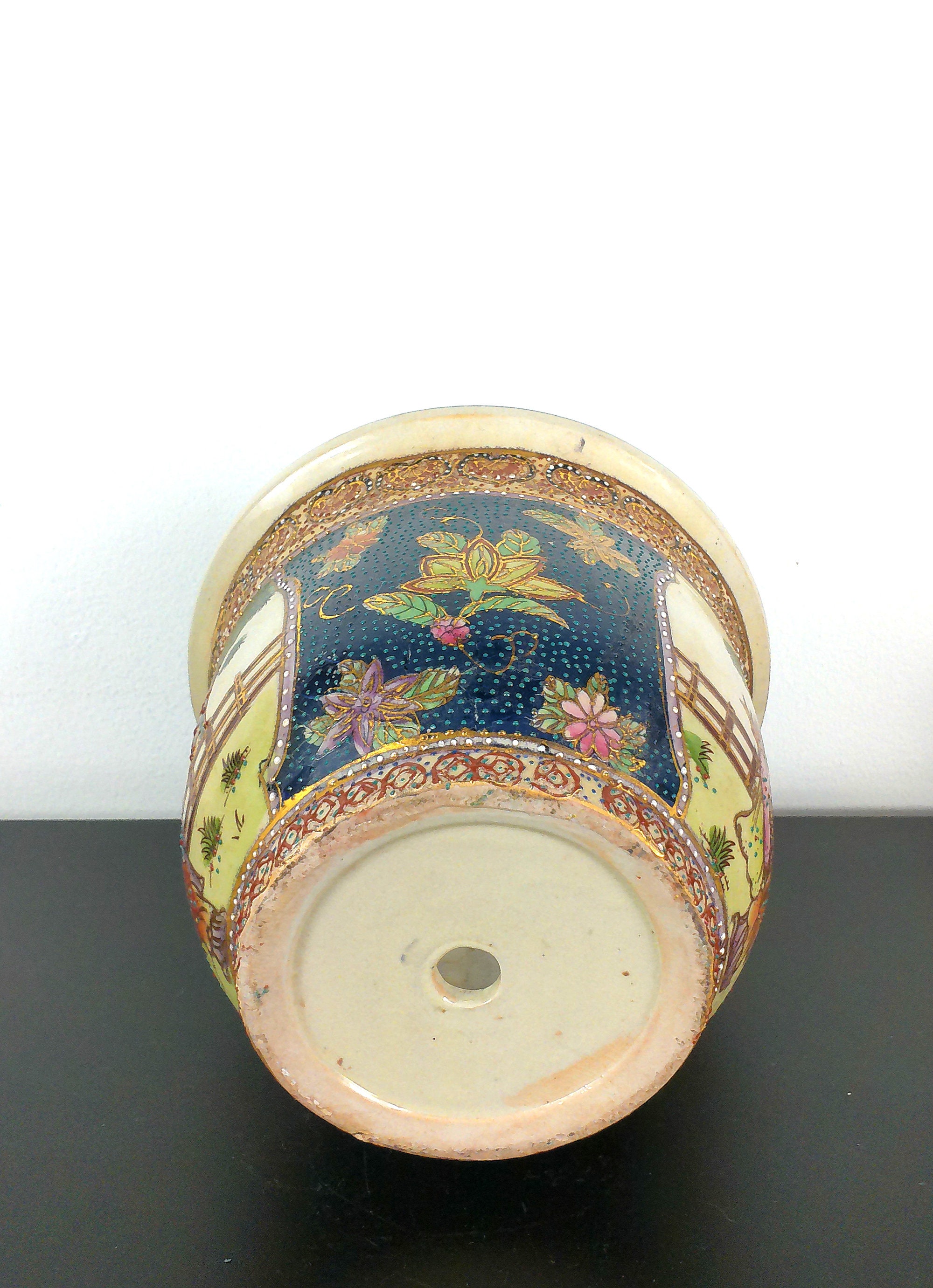 Japanese Planter, Chinoiserie Chic, Grand Millennial, Satsuma, Moriage ...