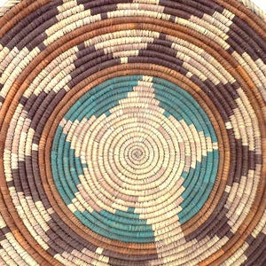 Navajo Antique Extra Large Hand Woven Polychrome Wedding Basket, Native ...