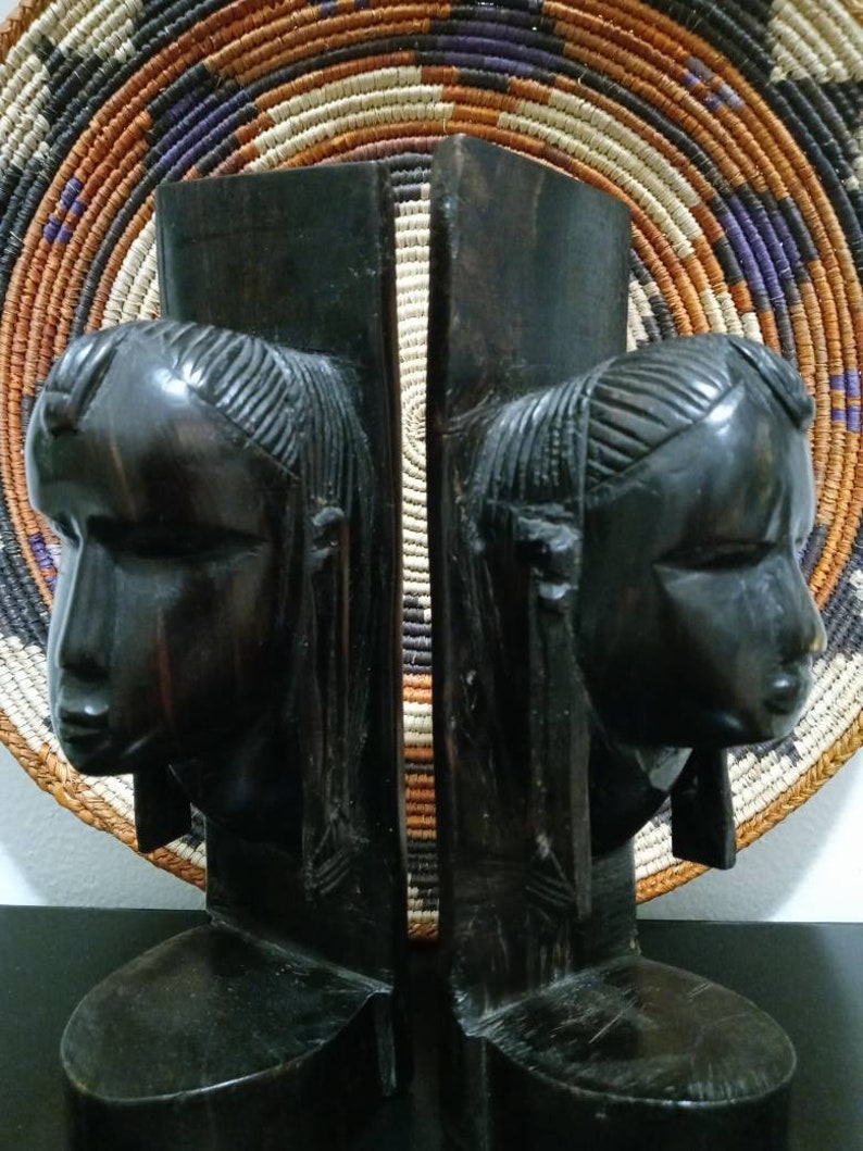 African Bookends Kenyan Ebony Wood Bookends Kenyan Hand - Etsy