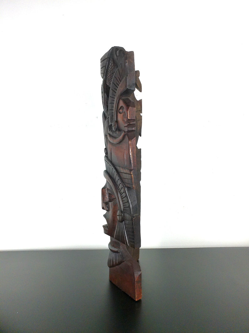 Mayan Mask, Hand Carved Wooden Mask, Mexican Kukulkhan South American ...