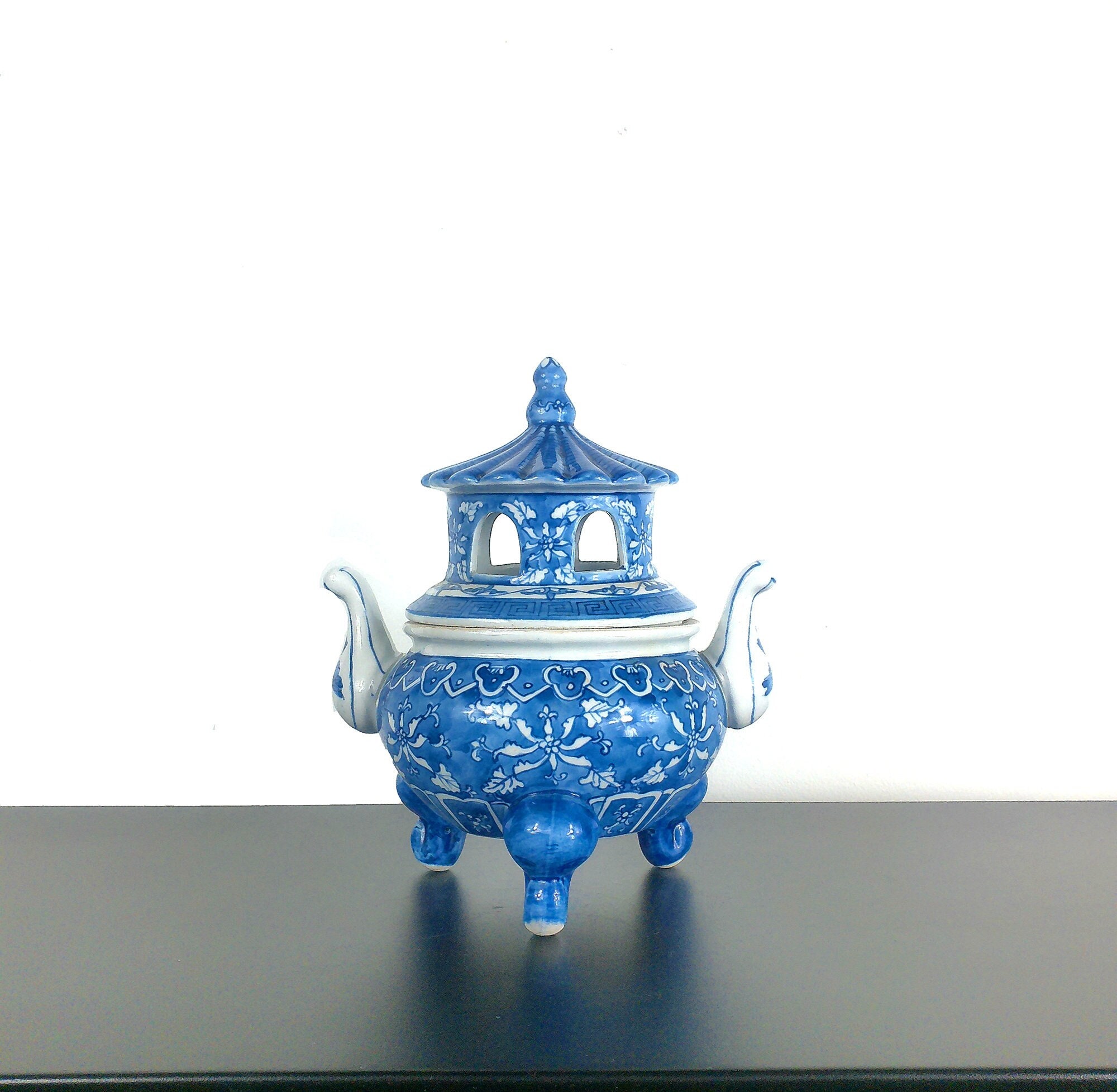Chinese Blue and White Porcelain Pagoda Ceramic Censer - Etsy