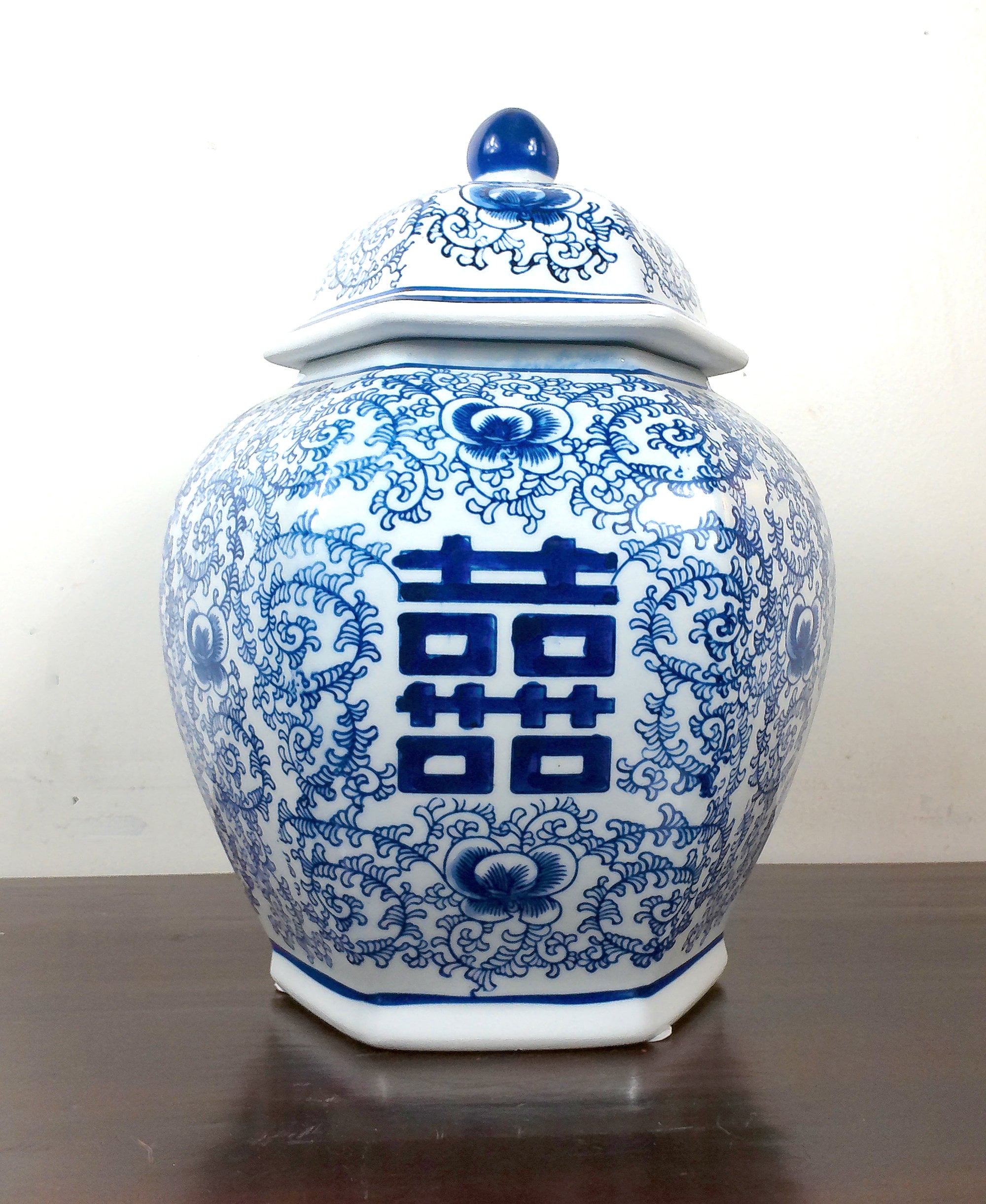 Chinese Blue and White China Set, Ginger Jar, Porcelain Box, Blue and ...