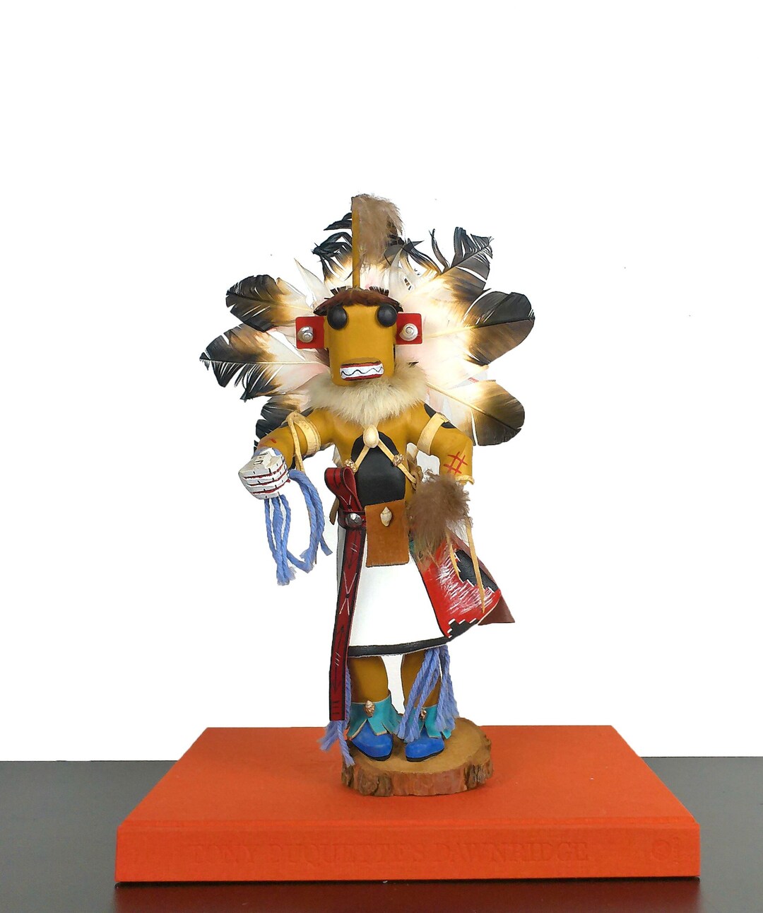 Hopi Kachina Doll, Native American Folk Art, Southwestern Art, Handmade OAK Yellow Ahota Kachina ...