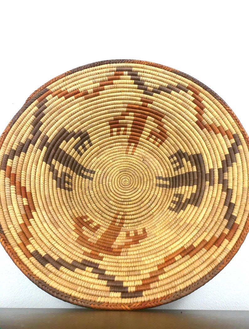 Navajo Polychrome Coil Basket, Indigenous Art, Native American Antiques ...