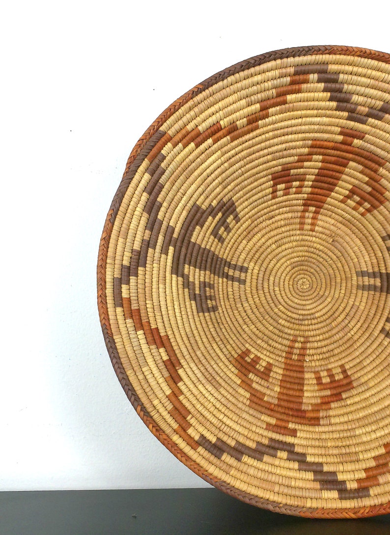 Navajo Polychrome Coil Basket, Indigenous Art, Native American Antiques ...