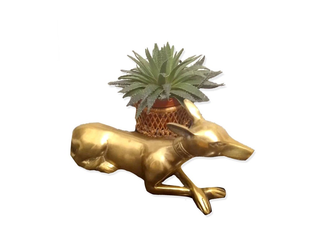 Egyptian Brass Whippet Statue, Dog Sculpture, Art Deco Figurine ...