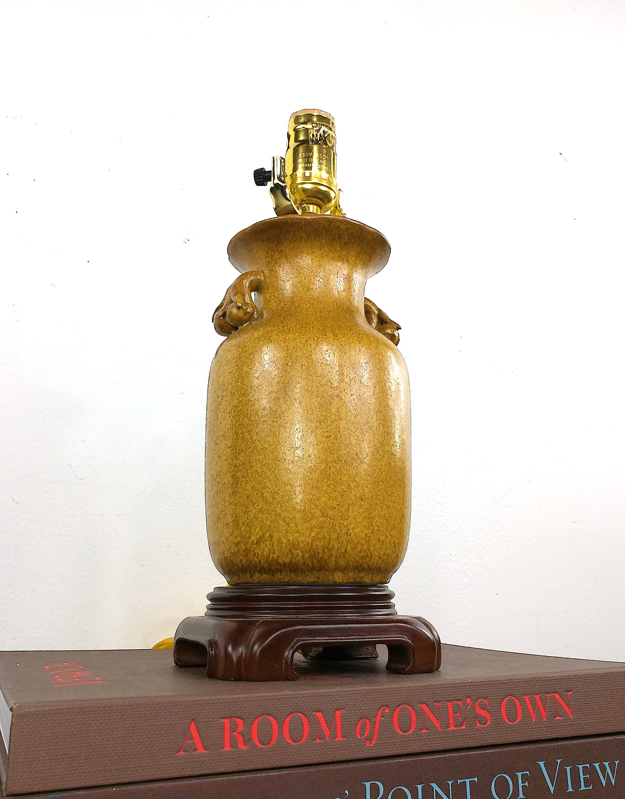 Chinese Antique Tang Dynasty Vase Desk Lamp, Yellow Ginger Jar ...