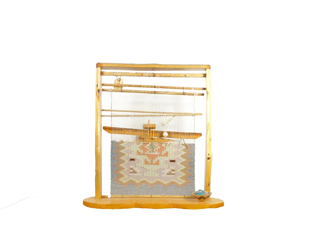 Navajo Vintage Large Burntwater Rug on Wooden Loom, Norma Begay, Native ...