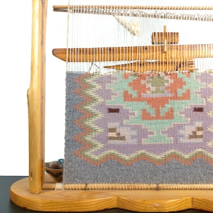 Navajo Vintage Large Burntwater Rug on Wooden Loom, Norma Begay, Native ...