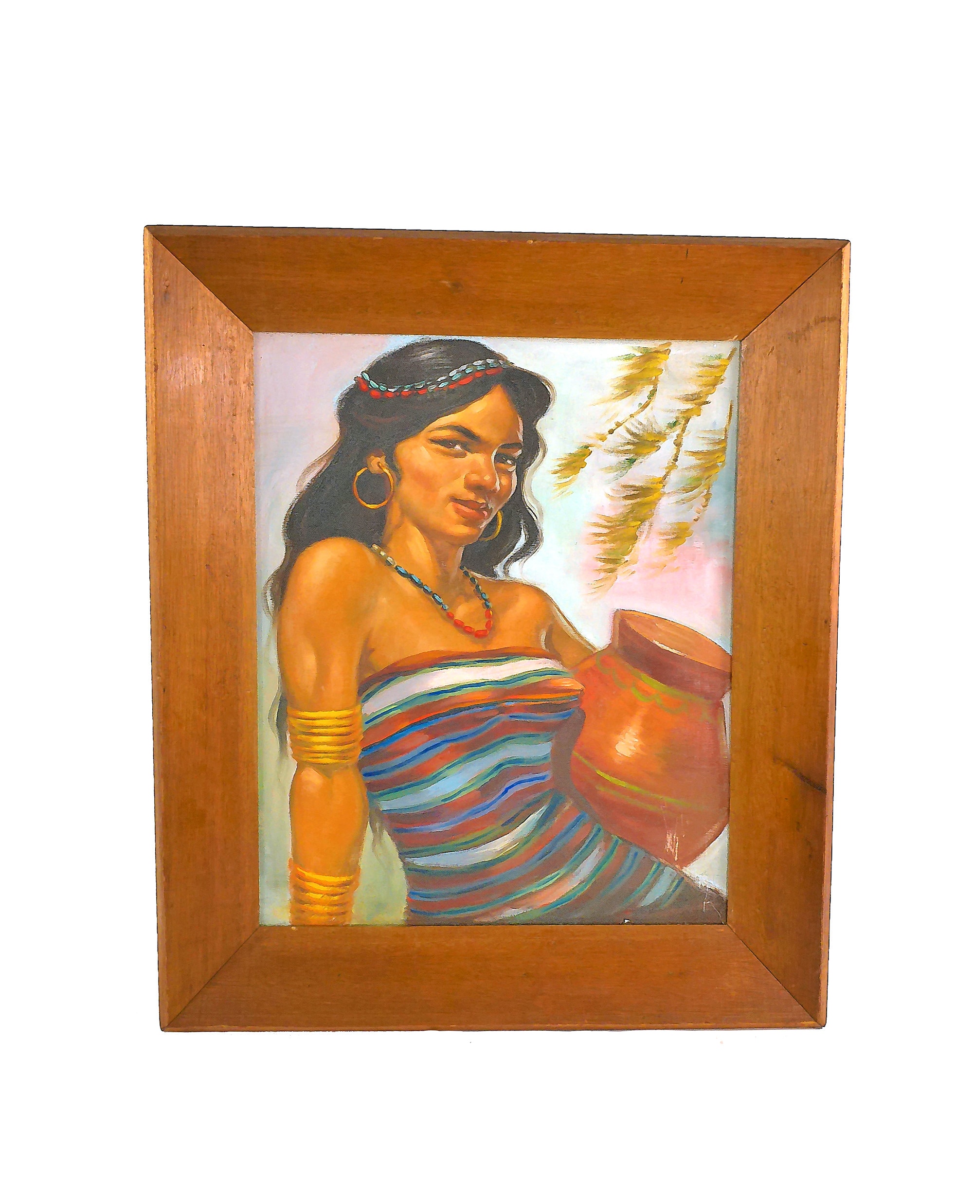 Filipino Pair of Igorot Portrait Paintings Attributed to Benjamin Alano ...