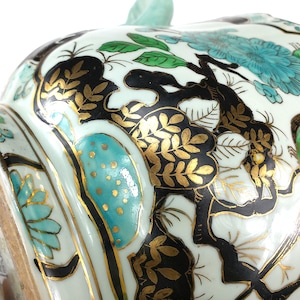 Chinese Export Set of Two Teal Guancai Cachepots With Birds, Celadon ...