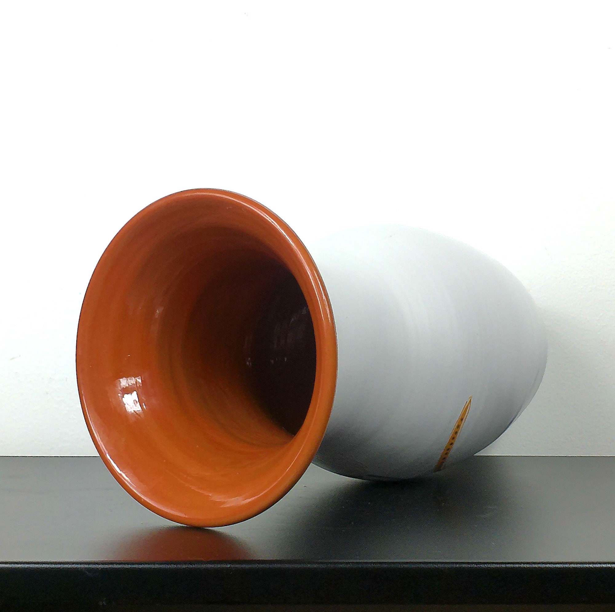 Hungarian Antique Majolica Vase, Slipware, HMV Mark, Hungary Majolica ...