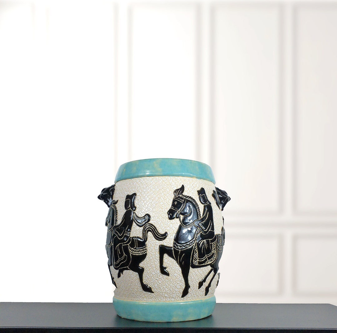 Vietnamese Ceramic Garden Stool, Chinoiserie Chic Decor, Art Deco Chair ...