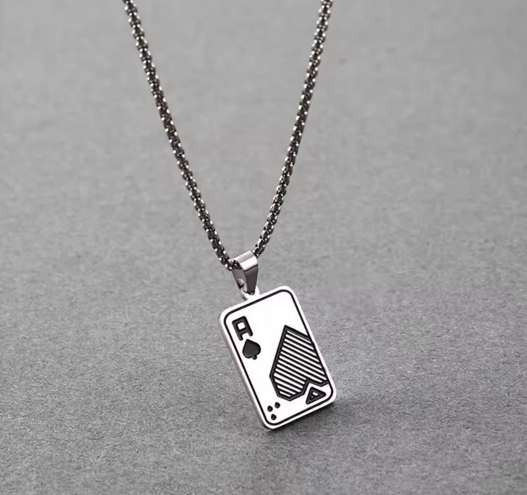 Ace of Spades Playing Card Necklace - Poker and Blackjack - Deck of ...
