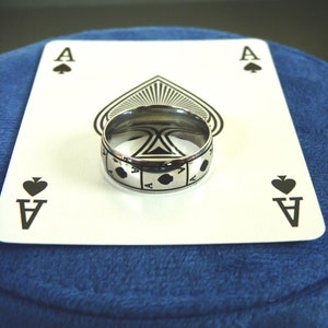 Ace of Hearts & Ace of Spades Ring - Stainless Steel Card Ring - Poker ...