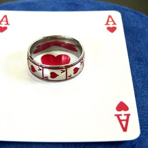 Ace of Hearts & Ace of Spades Ring - Stainless Steel Card Ring - Poker ...
