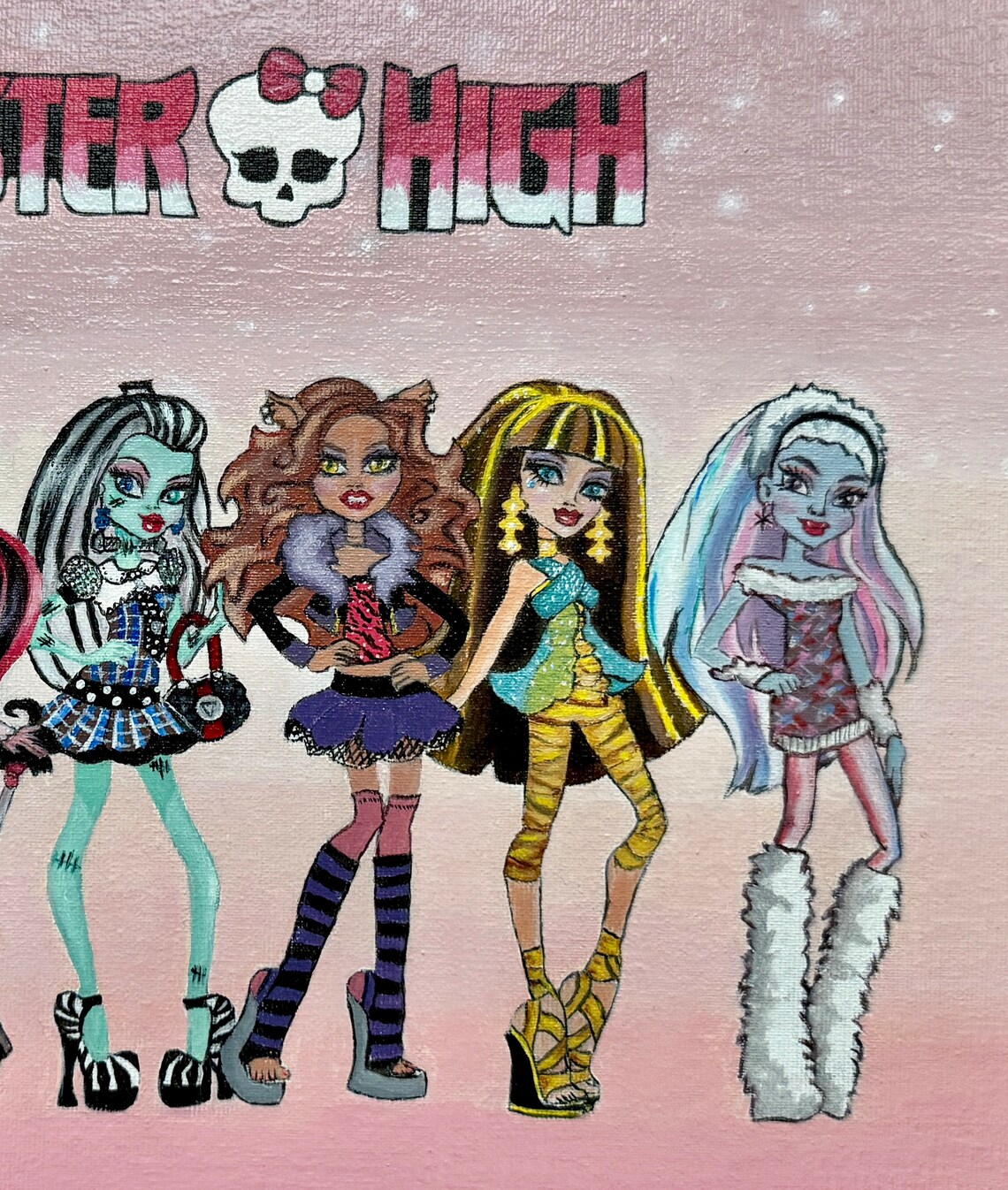 Original Hand Painted Monster High Main Characters Oil Painting - Etsy