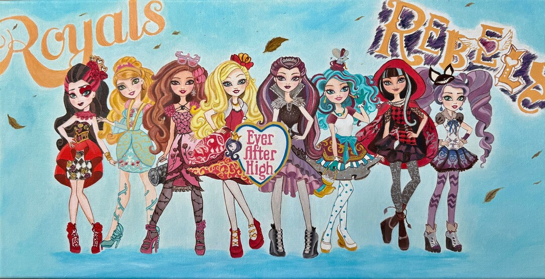 Original Hand Painted Ever After High Main Characters Oil Painting 12 ...