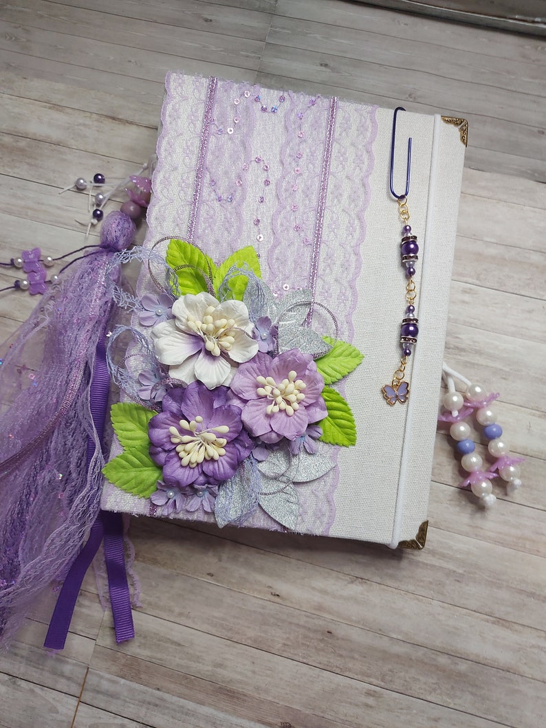 Beautiful in Purple Colour Journal Book Embellished With - Etsy