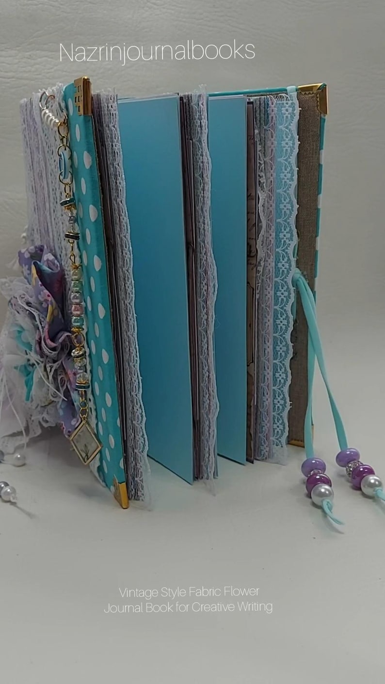 Vintage Style Fabric Flower Journal Book for Creative Writing With ...