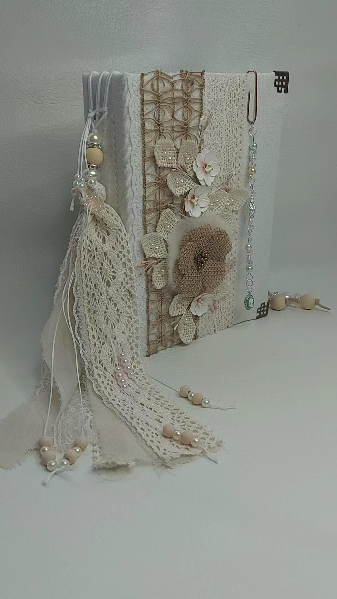 Vintage Theme Burlap Flower Journal Book for Creative Writing - Etsy