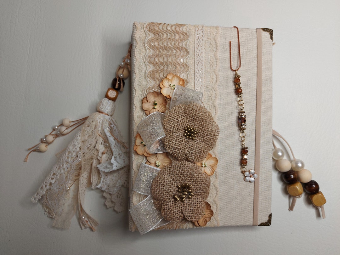 Vintage Journal Book Embellished Pagers With Gold Leaf and Vintage ...