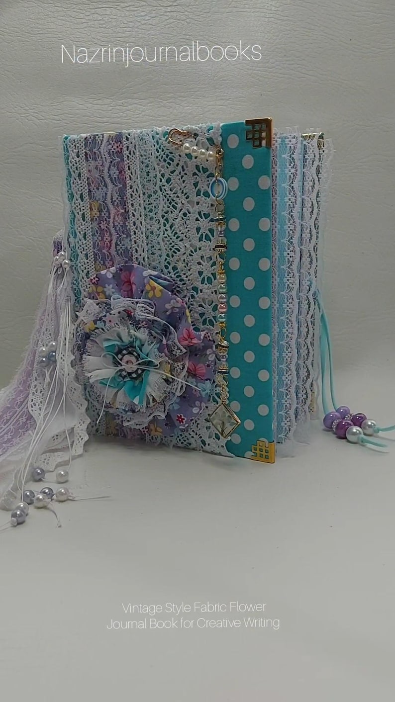 Vintage Style Fabric Flower Journal Book for Creative Writing With ...