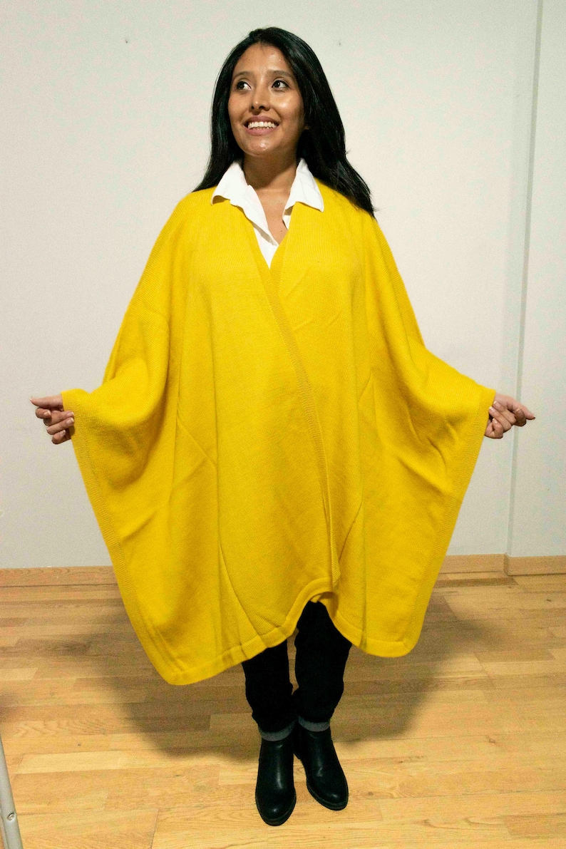 Hand-knitted Open Poncho Made With 100% Alpaca Wool | Knitted ...