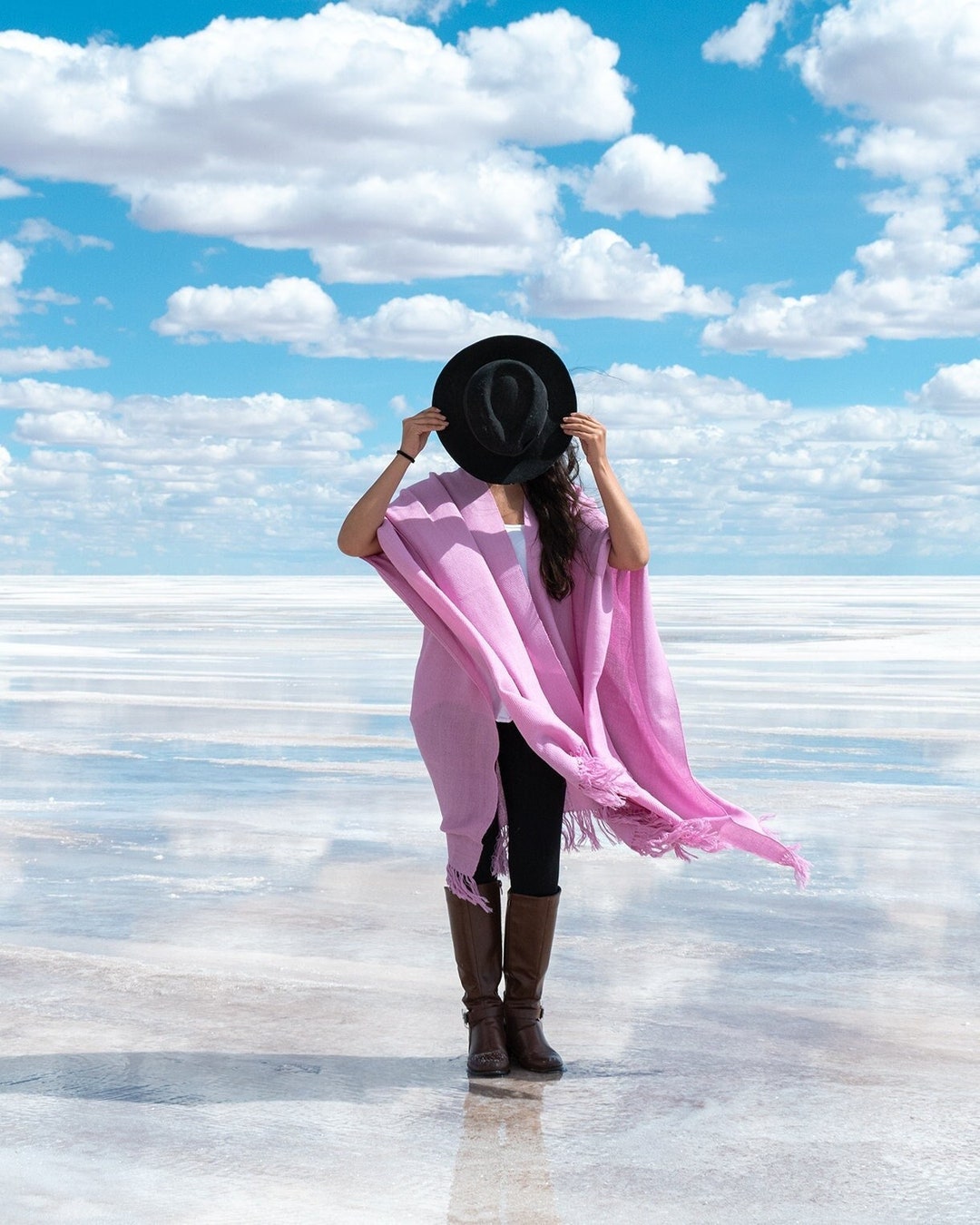 Hand-woven Ruana With 100% Alpaca Wool Pink Open Poncho Luxury Cape ...