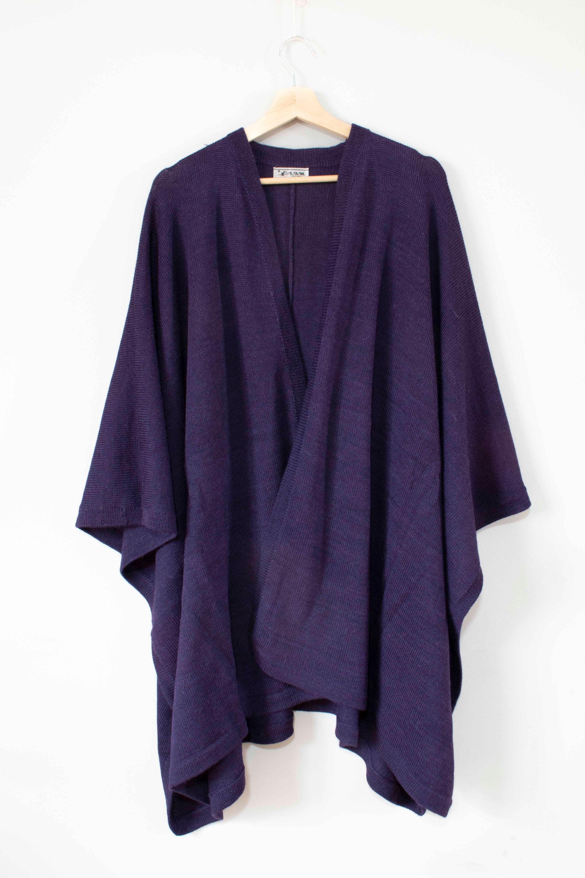 Hand-knitted Open Poncho Made With 100% Alpaca Wool | Knitted ...