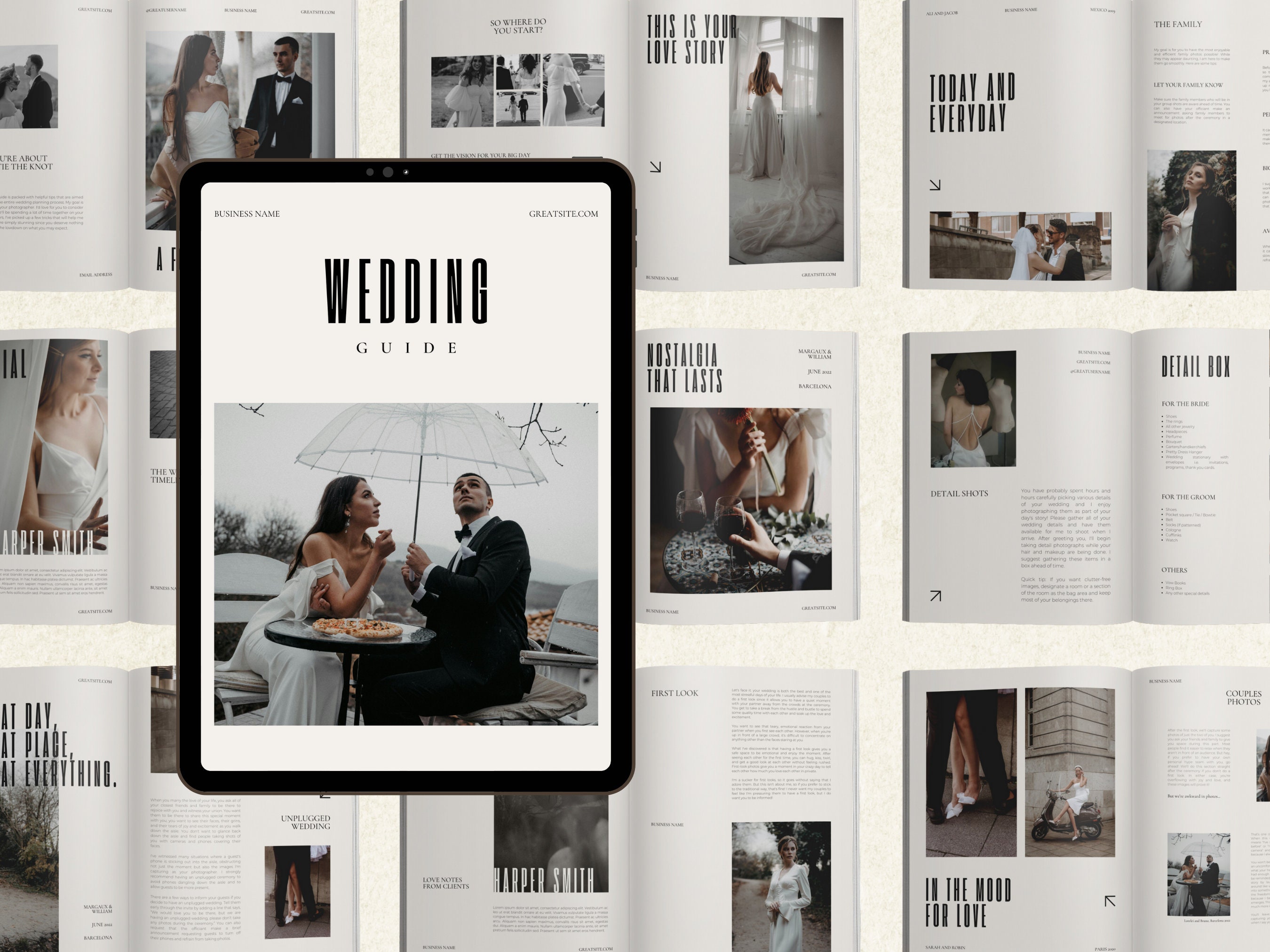 CANVA Modern Minimalist Wedding Photography Client Guide With Content ...