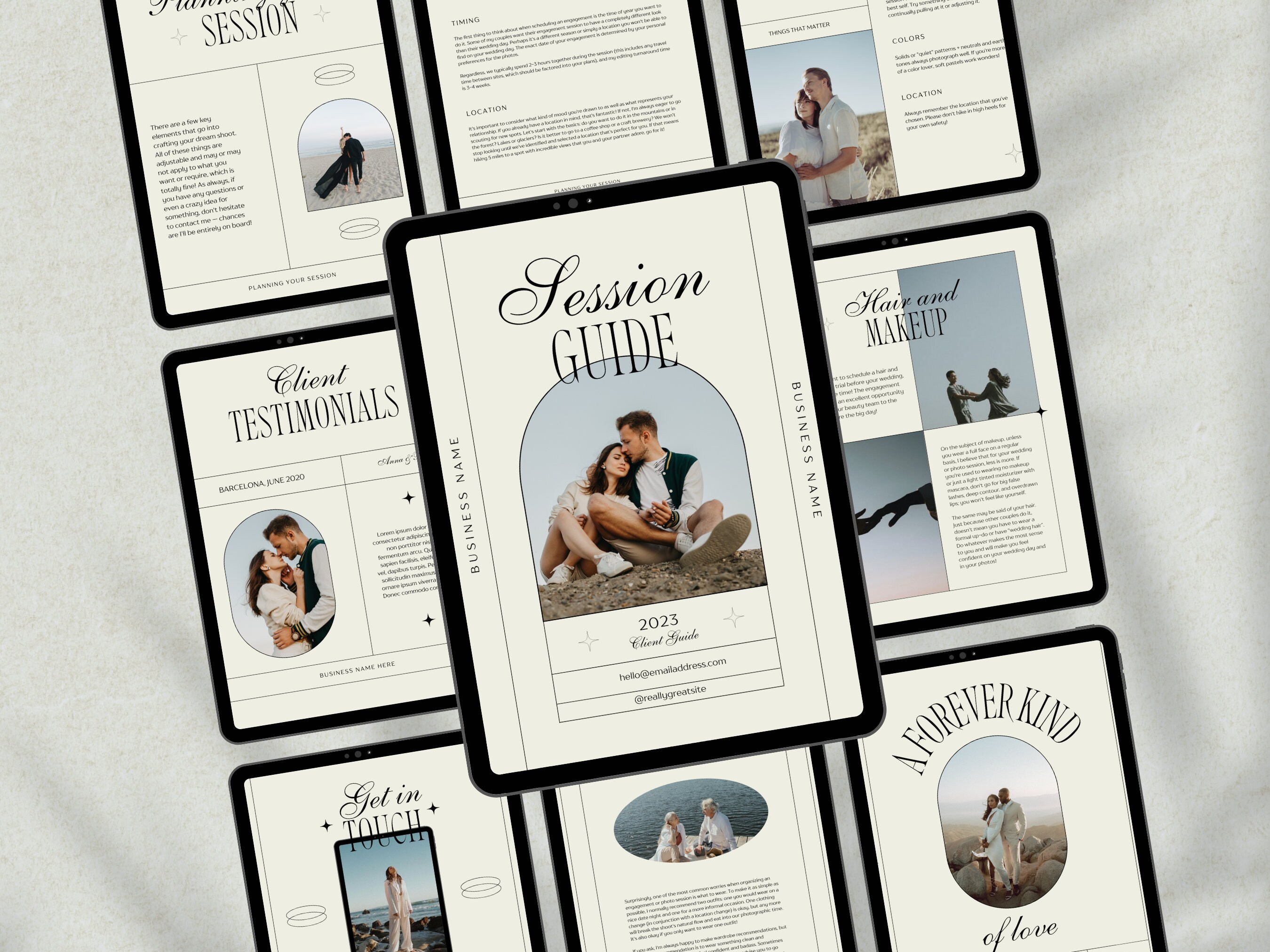 CANVA Modern Client Engagement Session Style Guide With Content, Pre-written Couples Session ...