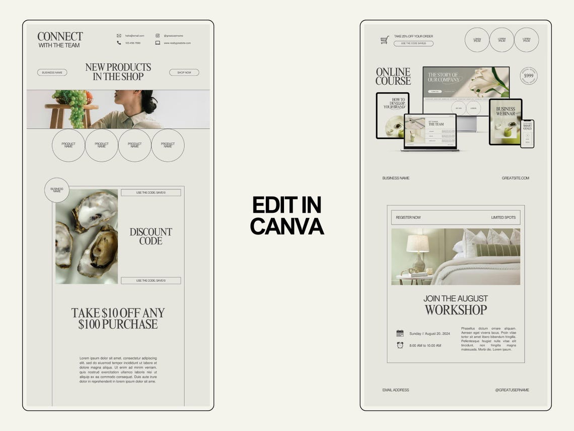 Modern Email Newsletter Template: Canva Editorial Design (digital ...
