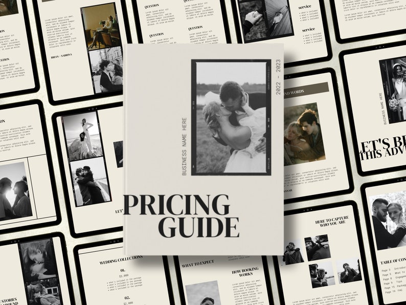 CANVA Wedding Photography Pricing Guide: Modern Magazine Template - Etsy