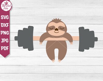 Gym Sloth Clip Art - Etsy