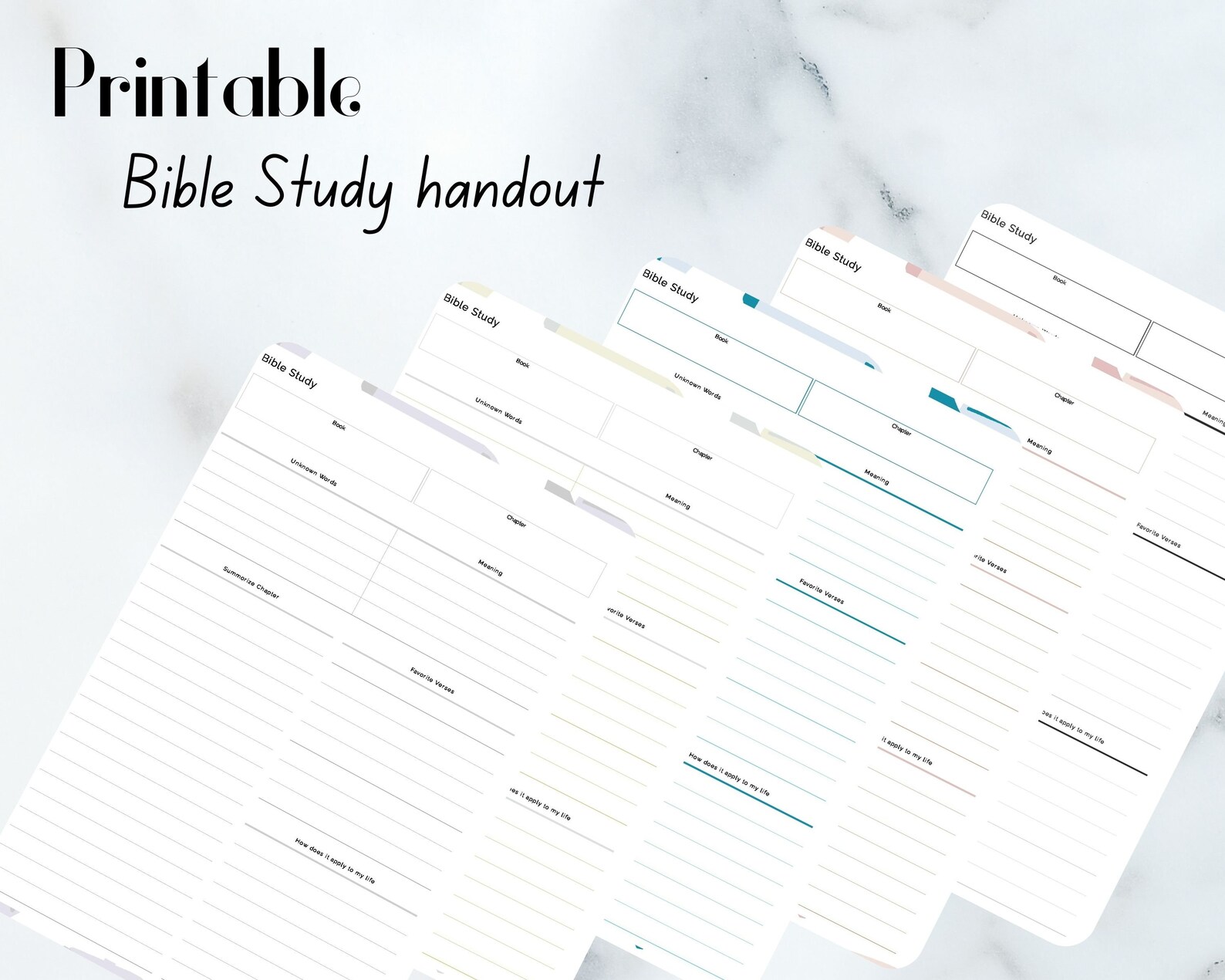 Bible Study Handout, Bible Study Template, Bible Reading , A4, A5 ...